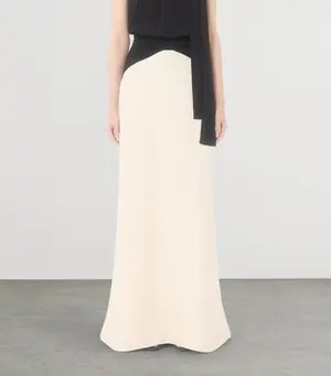 Valentino Garavani Silk Maxi Skirt With Gathered Waist - Ivory