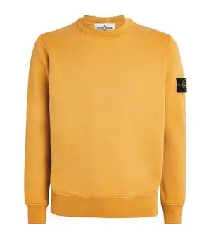 Stone Island Cotton Logo Sweatshirt - Yellow