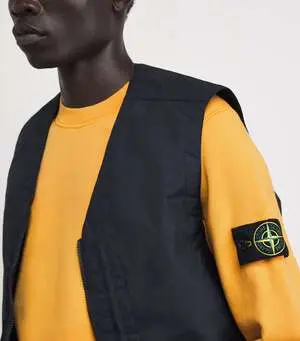 Stone Island Cotton Logo Sweatshirt - Yellow