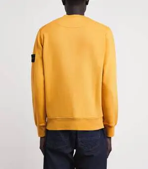 Stone Island Cotton Logo Sweatshirt - Yellow