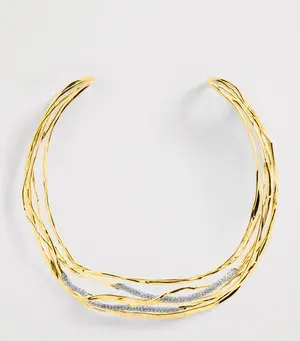 Alexis Bittar Plated Solanales Crystal Woven Collar Necklace