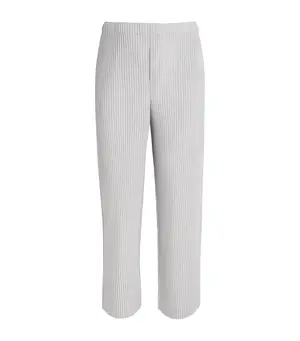 Issey Miyake Pleated Straight Trousers - Grey