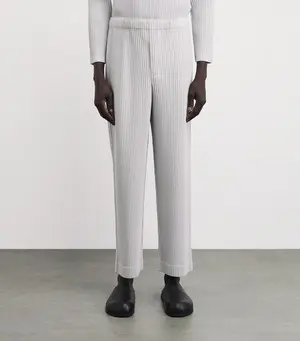 Issey Miyake Pleated Straight Trousers - Grey