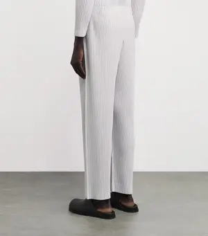 Issey Miyake Pleated Straight Trousers - Grey