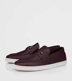 CHRISTIAN LOUBOUTIN Chambeliboat Leather Loafers - Red
