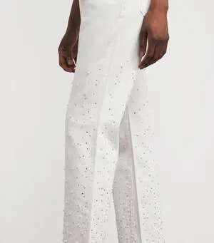 Good American Embellished Good Icon Straight Jeans - White