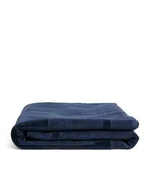 Vilebrequin Organic Cotton Logo Beach Towel - Blue