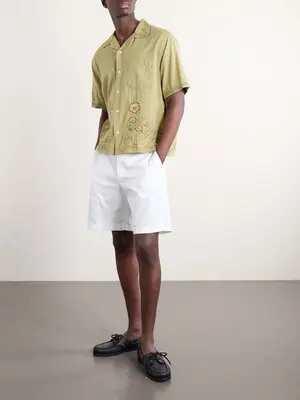 CORRIDOR Augusta Embroidered Cotton Shirt - Green