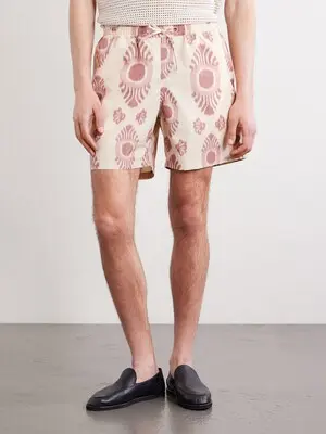 A KIND OF GUISE Volta Straight-leg Cotton-blend Jacquard Shorts - Pink