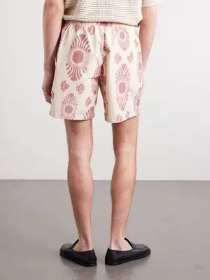 A KIND OF GUISE Volta Straight-leg Cotton-blend Jacquard Shorts - Pink