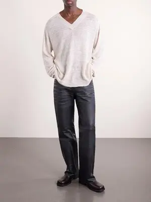 Our Legacy Rue Linen And Cotton-blend Sweater - Neutrals