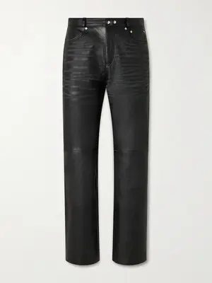 Our Legacy Carlson Straight-leg Leather Trousers - Black