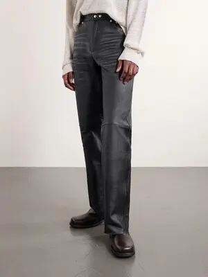 Our Legacy Carlson Straight-leg Leather Trousers - Black