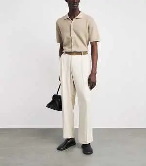 Corneliani Suede Belt With Gold-tone Buckle