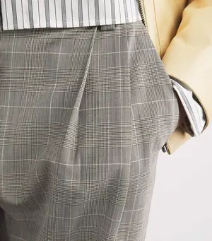 Maje Wool-blend Check Tailored Trousers