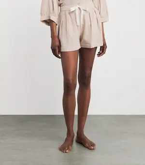 Eberjey Linen-blend Gingham Pyjama Shorts