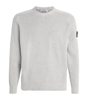 Stone Island Cotton-blend Rib Bouclé Sweater - Grey