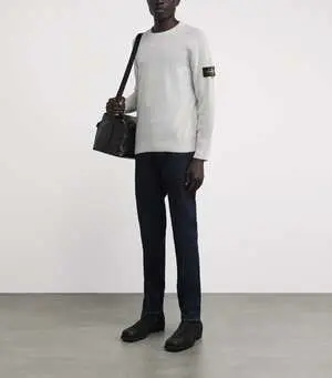Stone Island Cotton-blend Rib Bouclé Sweater - Grey