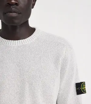 Stone Island Cotton-blend Rib Bouclé Sweater - Grey