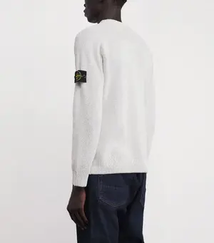 Stone Island Cotton-blend Rib Bouclé Sweater - Grey