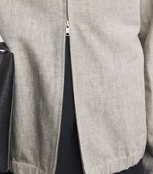 YVES SALOMON Linen Zip-up Jacket