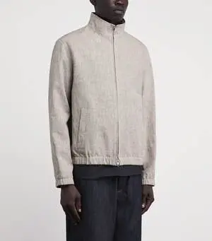 YVES SALOMON Linen Zip-up Jacket