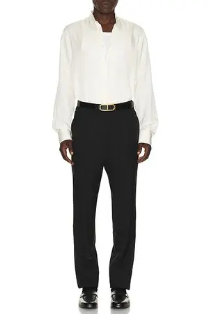 TOM FORD Perforated Dot Silk Twill Slim Fit Evening Shirt
