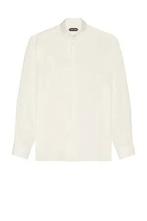 TOM FORD Perforated Dot Silk Twill Slim Fit Evening Shirt