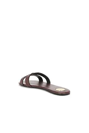Saint Laurent Mabrouka Slide Sandals - Paris Brown
