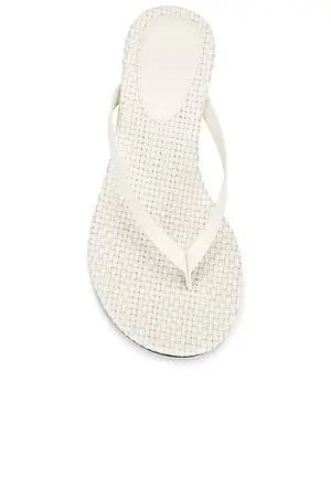 ST. AGNI Woven Thong Heeled Sandal - Ecru