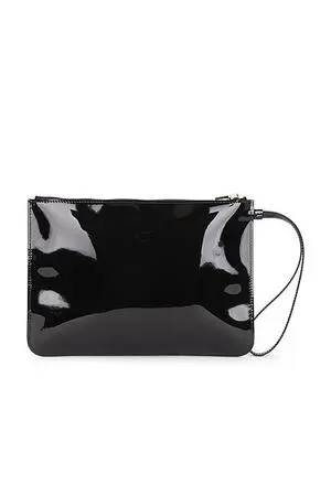 TOM FORD Patent Leather Zipped Wristlet Pouch - Black