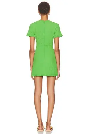 Staud Delia Heavyweight Smocked Mini Dress