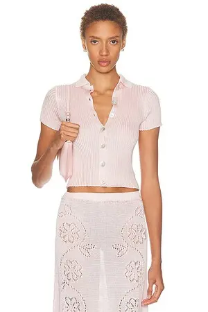 Calle Del Mar Short Sleeve Cardigan - Primrose