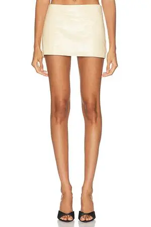 MIMCHIK Mulholland Leather Mini Skirt