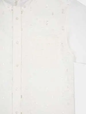 La DoubleJ Lace-panel Cotton Button-down Shirt