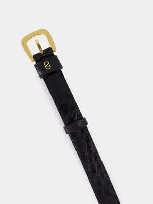 Valentino Garavani Alligator Leather Vlogo Belt