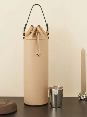 Smythson Grained Textured-leather Wine Tote