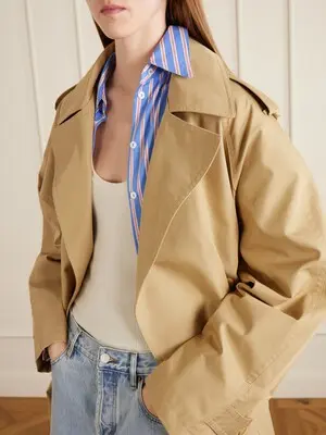 THE FRANKIE SHOP Riva Cotton-blend Trench Coat - Brown