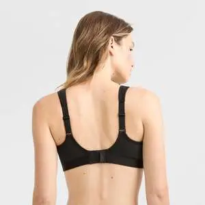 Champion Spot Comfort High-impact Sports Bra, C Logo - Black