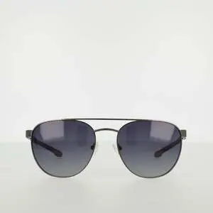 Champion Polarized Stainless Steel Aviator Sunglasses - Matte Gunmetal/red