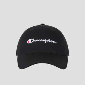 Champion Script Embroidery Adjustable Cap - Black