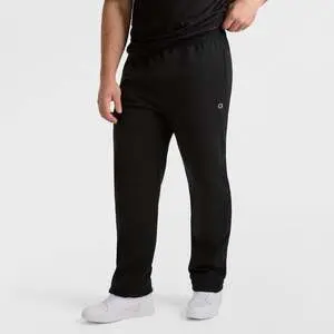 Champion Powerblend Sweatpants, Open Hem, C Logo Big & Tall - Black