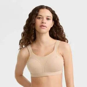 Champion Spot Comfort High-impact Sports Bra, C Logo - Nude