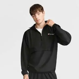Champion Stadium Packable Script Logo Jacket - Black