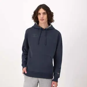Champion Powerblend Hoodie With Tonal Script Logo - Deep Navy