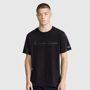 Champion Classic Graphic T-shirt, Tonal Script Logo - Black
