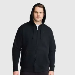 Champion Powerblend Full-zip Hoodie With C Logo - Black
