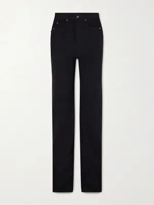 Saint Laurent 70's High-Rise Straight-Leg Jeans Black