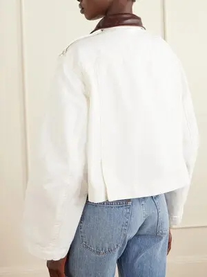RÙADH Henderson Leather-trimmed Cotton-canvas Jacket - White