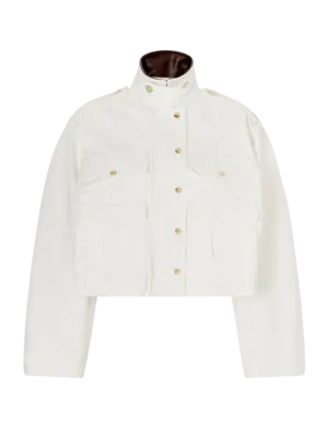 RÙADH Henderson Leather-trimmed Cotton-canvas Jacket - White